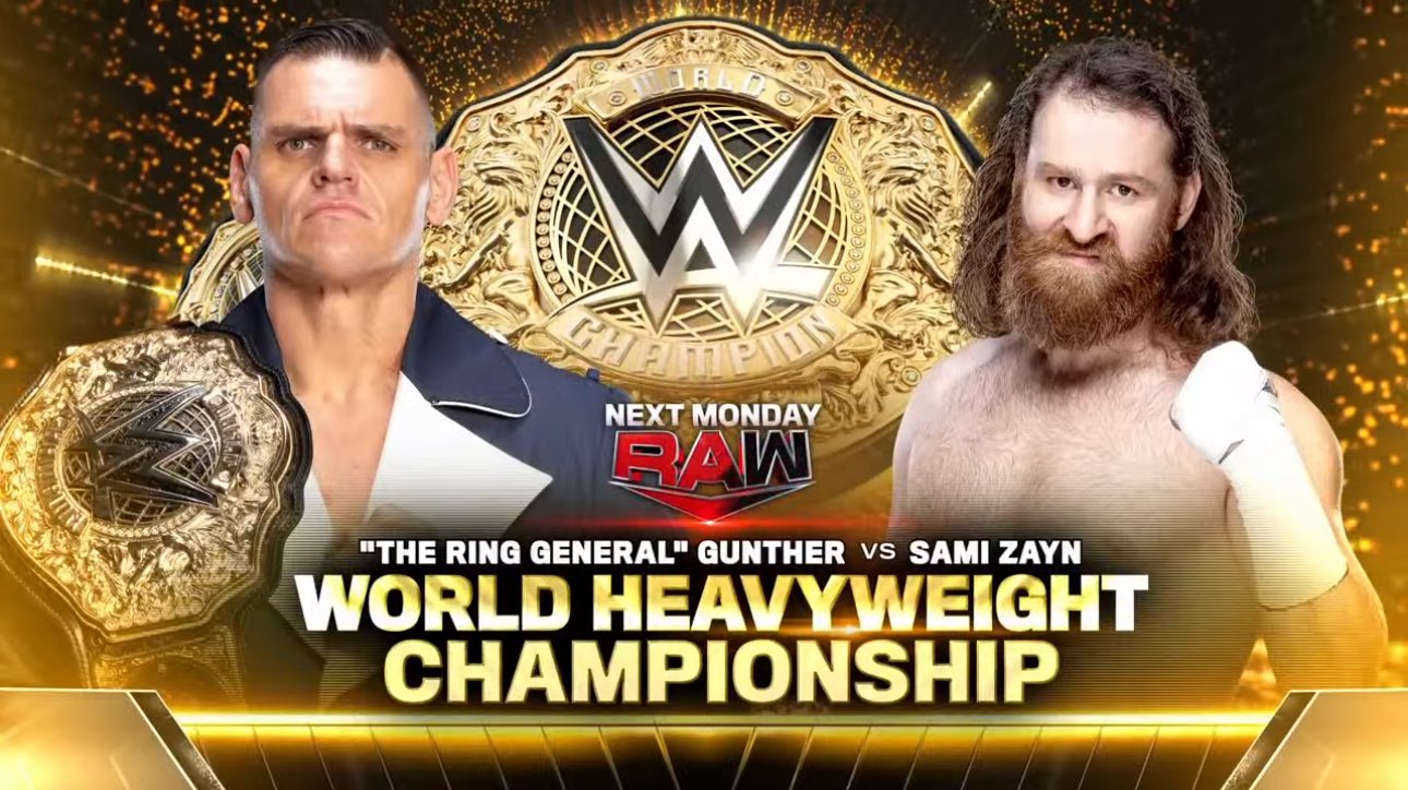 Gunther expondrá el Título Mundial Pesado ante Sami Zayn en WWE RAW 7 ... Gunther expondrá el Título Mundial Pesado ante Sami Zayn en WWE RAW 7 ...