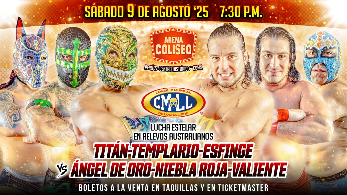 Resultados CMLL 9 de agosto de 2025 - Sábado de Coliseo